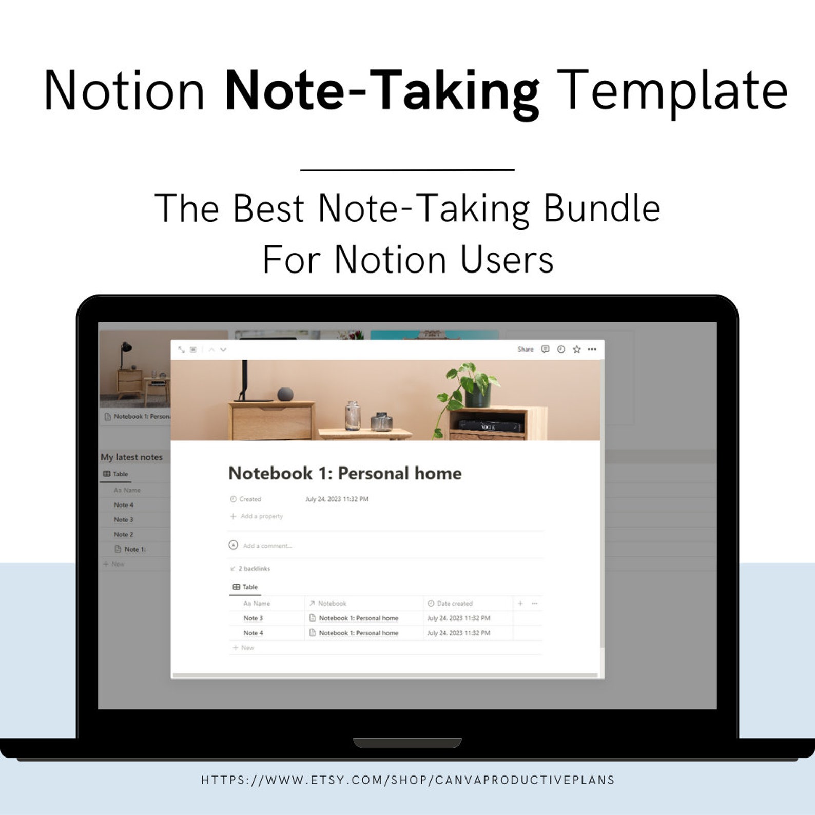 Notion Note-taking Template : Take Note With Productivity With Notion ...