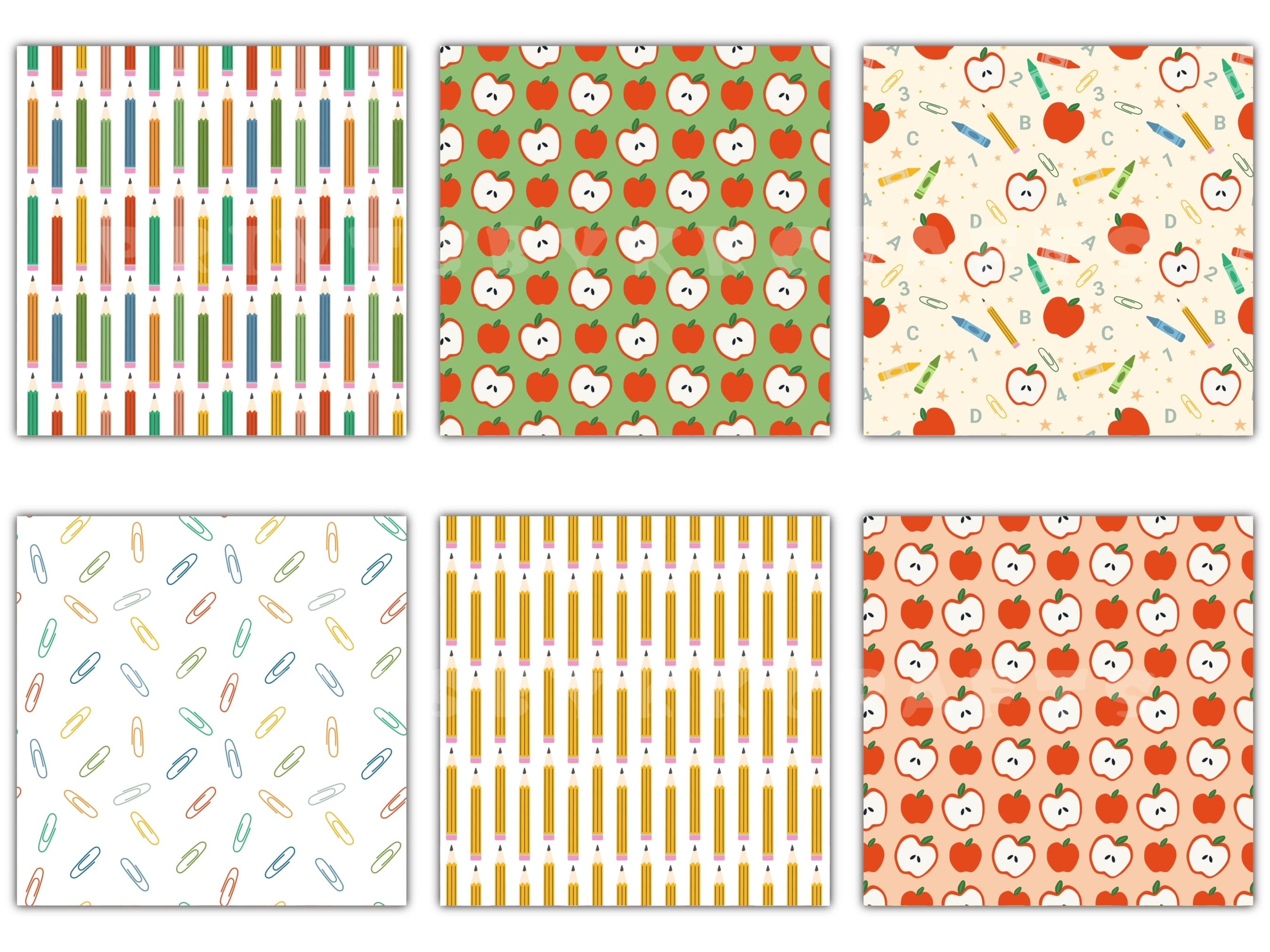 24 Back to School Digital Paper Pack, Seamless Repeat Printable Pattern ...