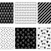 18 Black and White Valentines Digital Paper Pack, Seamless Repeat ...