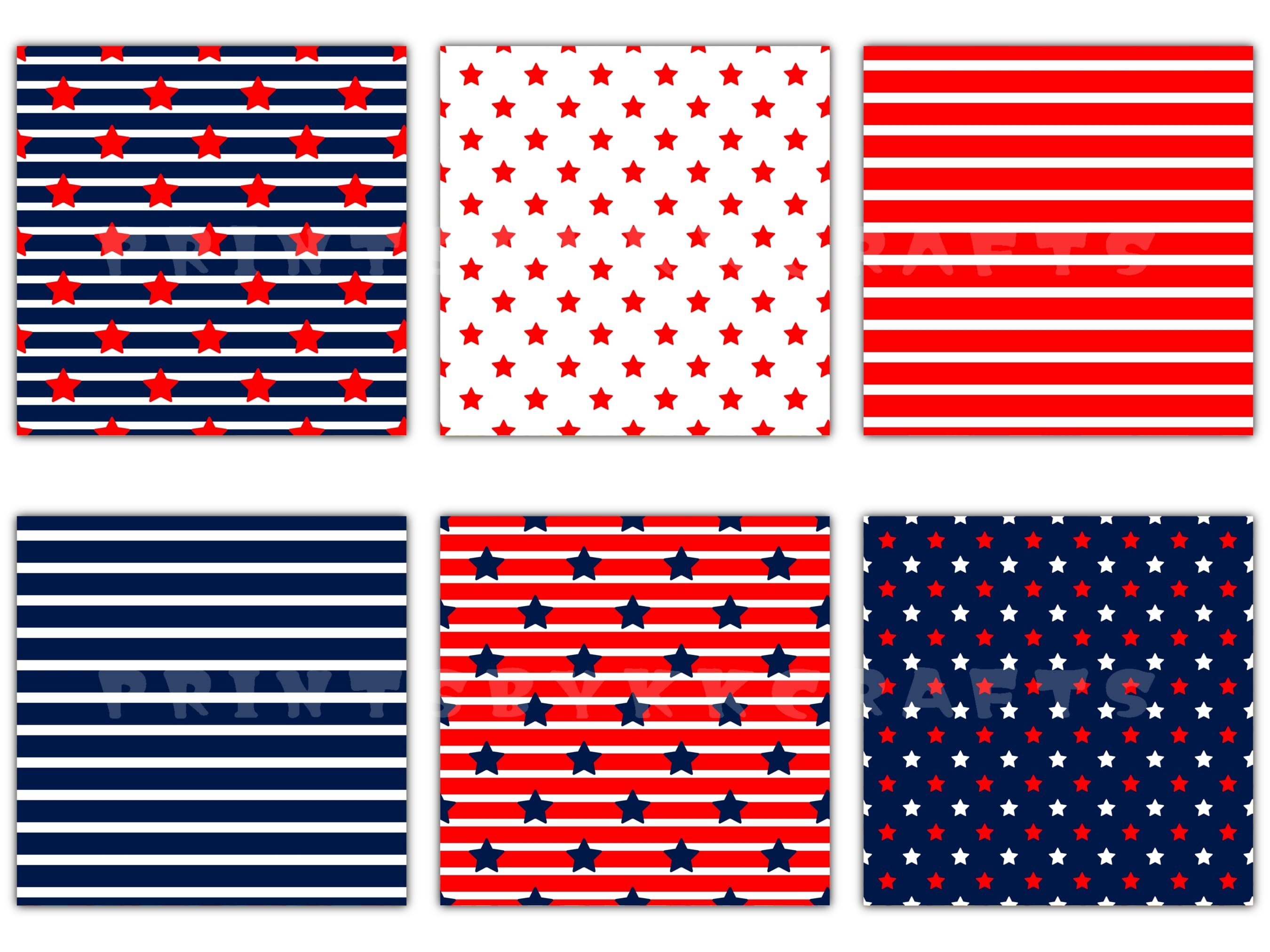 4th of July Digital Papers, Seamless Repeat Printable Pattern, Instant ...