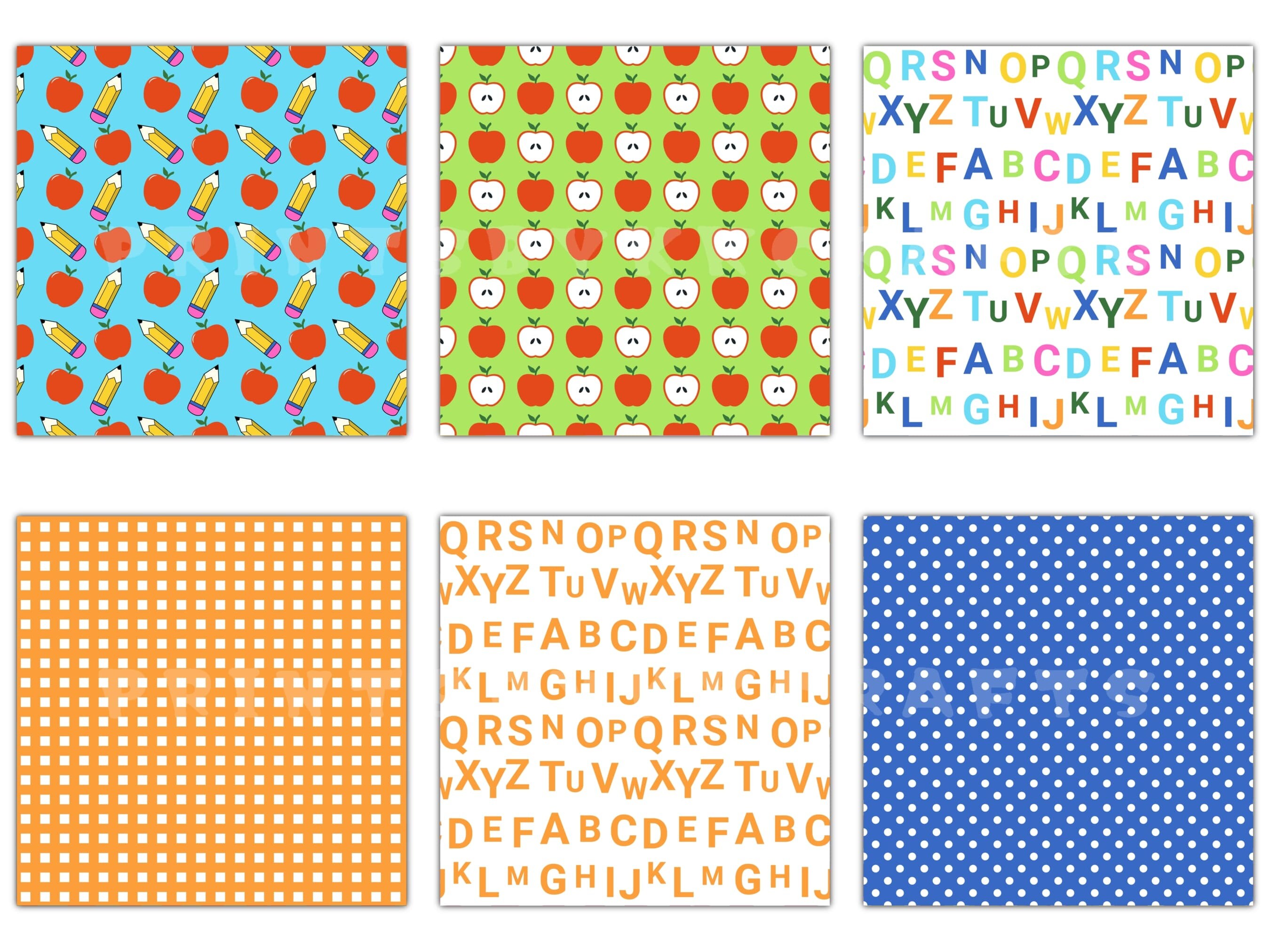 BACK TO SCHOOL, Printable Digital Paper, Seamless Repeat, Classroom ...