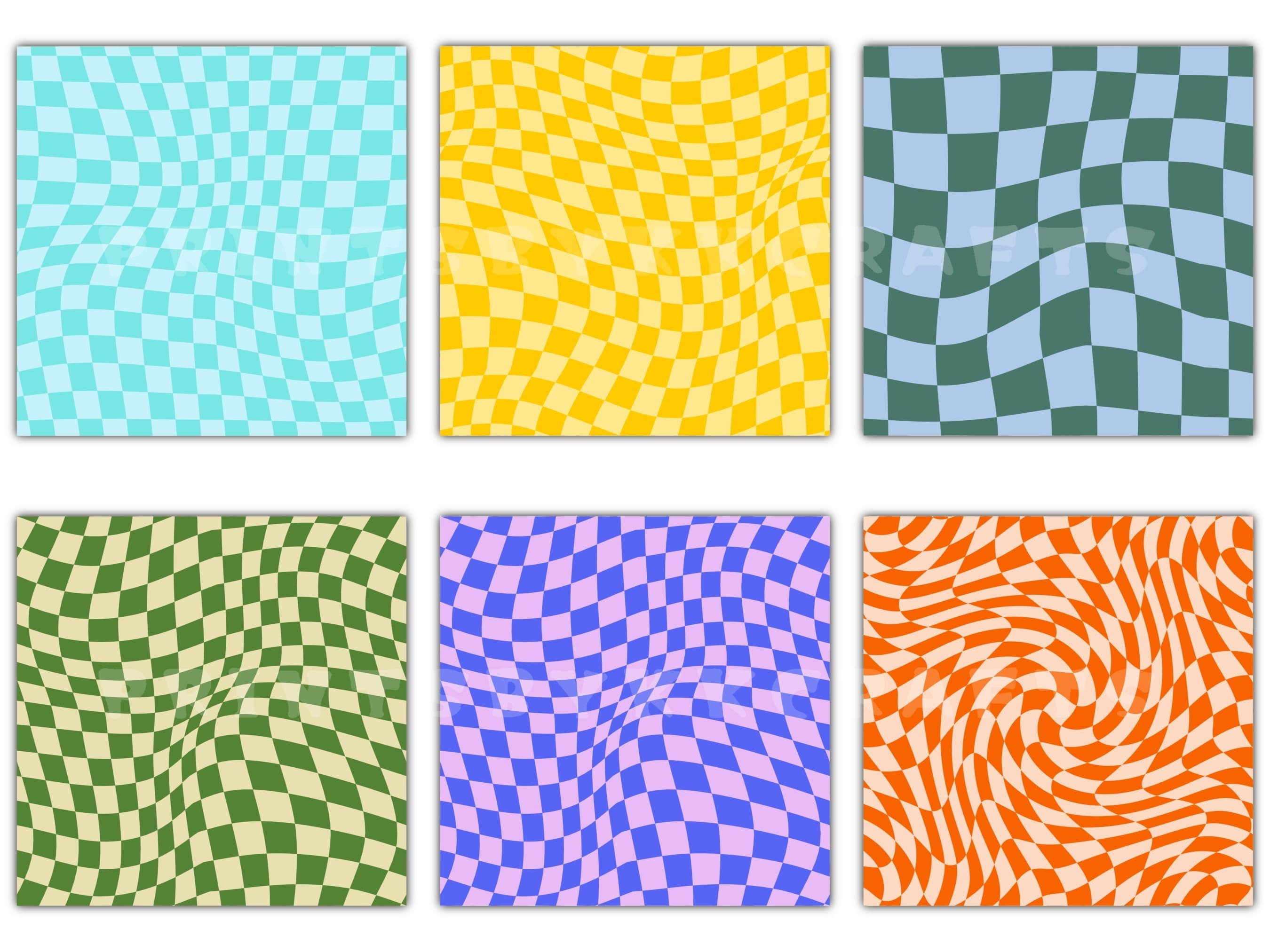 15 Wavy Checkered Seamless Digital Paper, Printable Checker, Instant ...