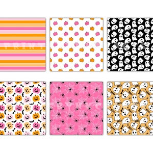 21 Cute Halloween Digital Papers, Spooky Ghost Pumpkin Seamless Pattern ...