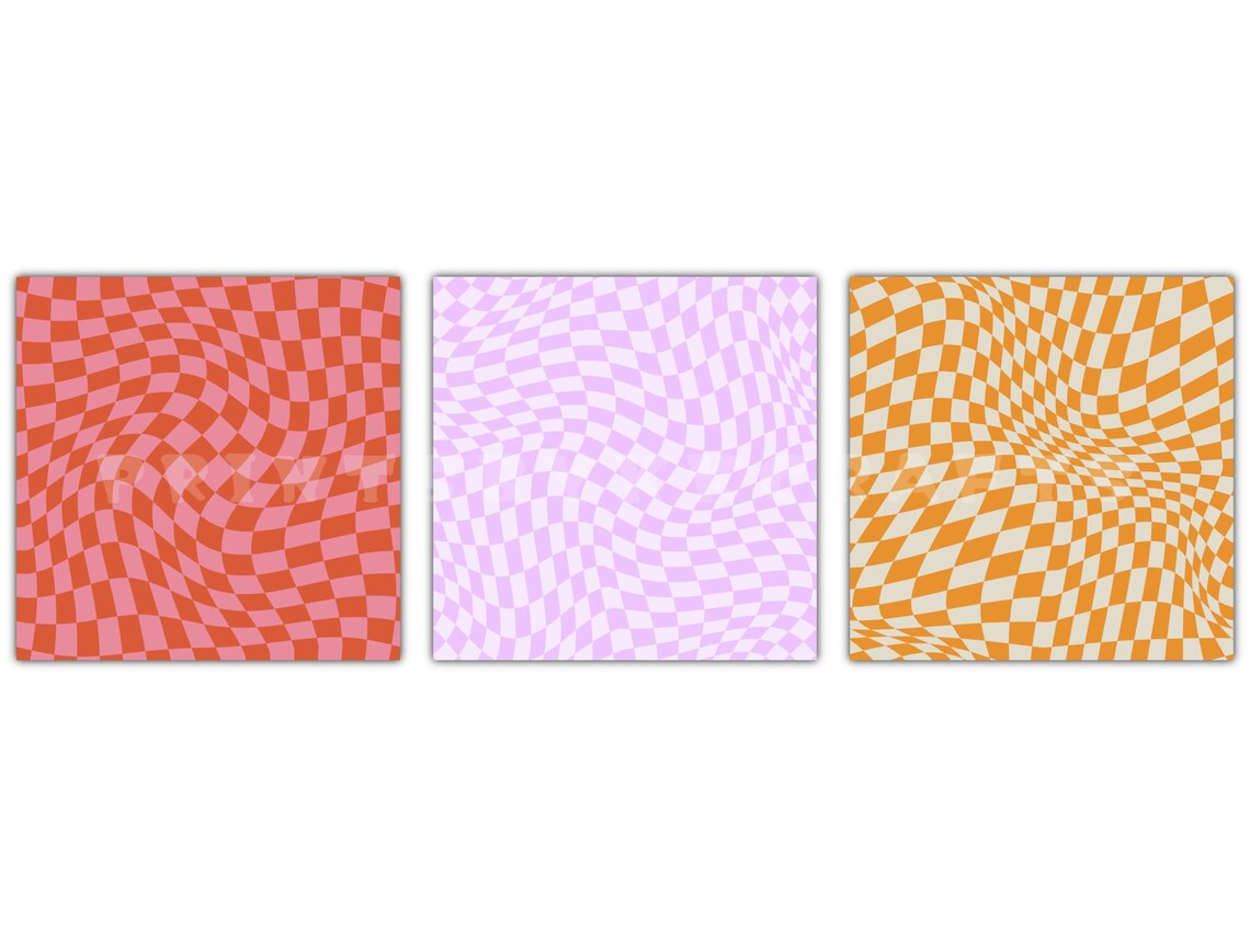 15 Wavy Checker Seamless Digital Paper, Checkered Pattern, Instant ...