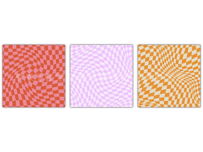 15 Wavy Checker Seamless Digital Paper, Checkered Pattern, Instant ...