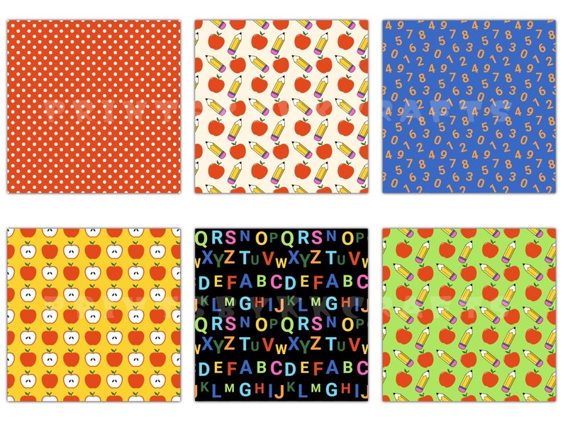 BACK TO SCHOOL, Printable Digital Paper, Seamless Repeat, Classroom ...