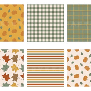 Autumn Fall Digital Paper Pack, Seamless Repeat Printable Pattern ...
