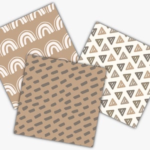 Boho Seamless Digital Paper NEUTRAL ABSTRACT Beige Pattern, Instant ...