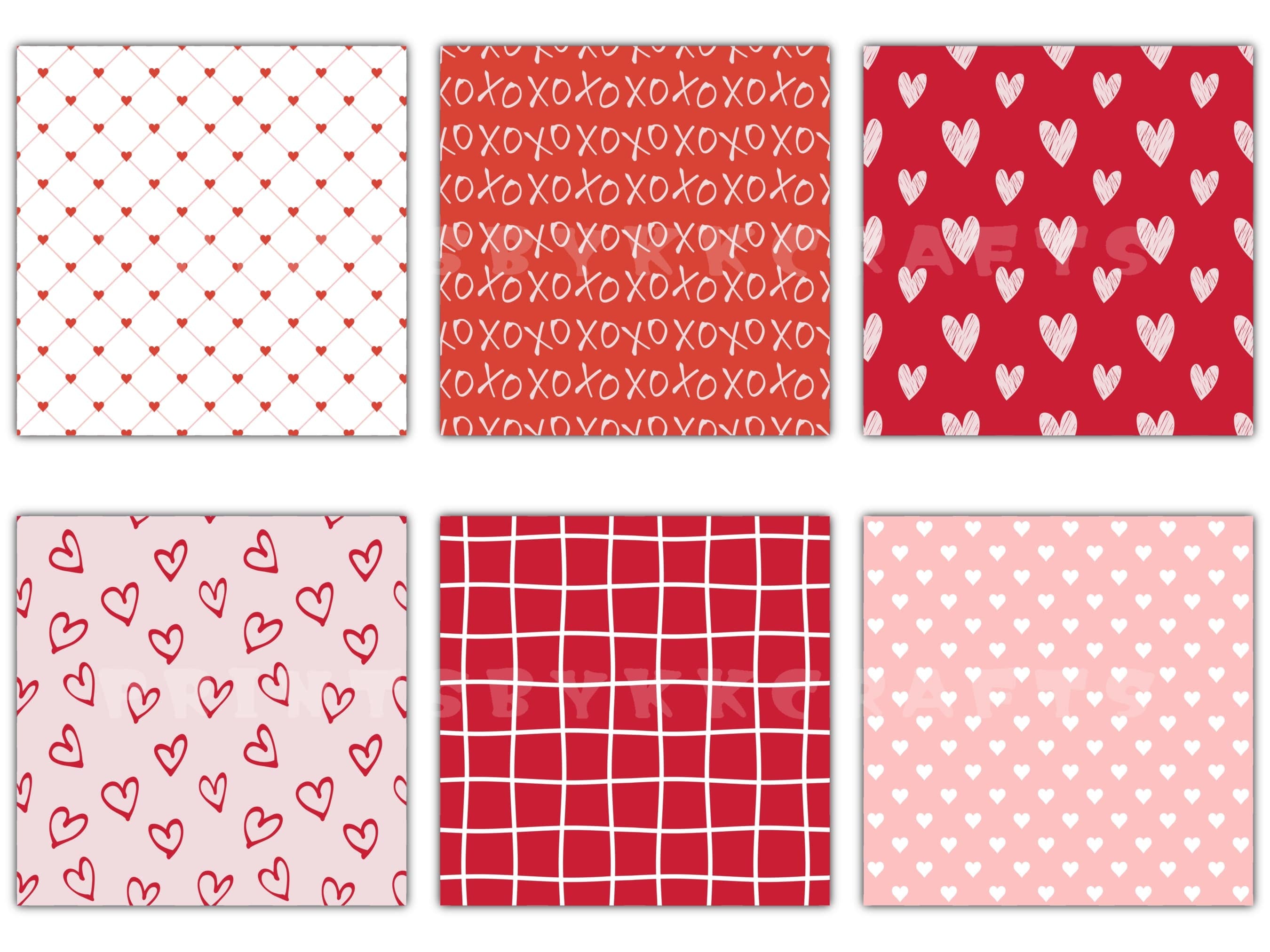 Pink and Red Valentines Digital Paper, Seamless Repeat Printable ...
