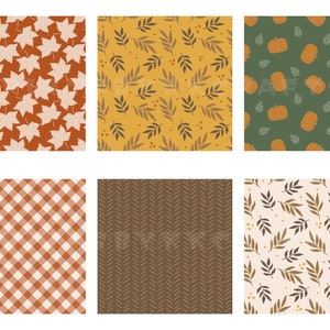 Autumn Fall Digital Paper Pack, Seamless Repeat Printable Pattern ...