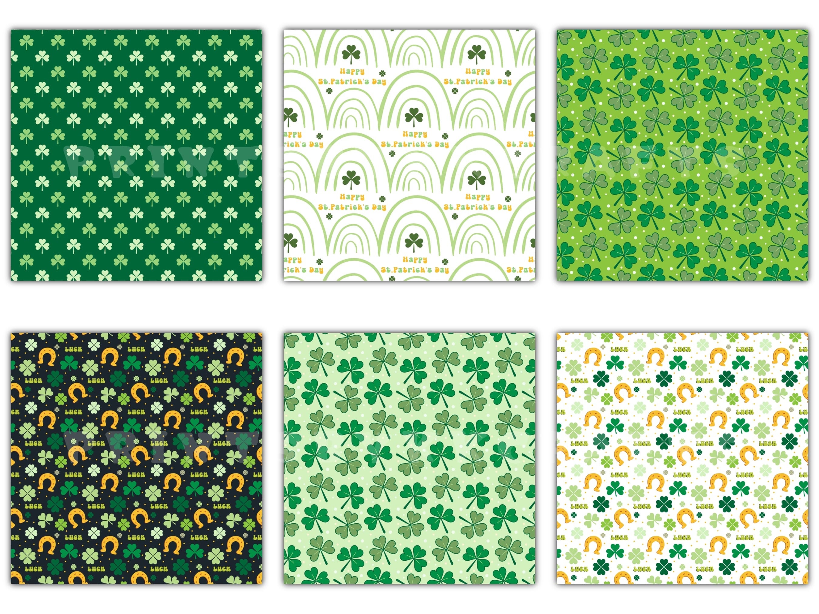 St.patrick's Day Digital Papers, Seamless Repeat Printable Pattern ...