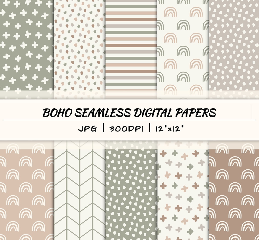 Boho Seamless Digital Paper, Printable Pattern, Instant Download File ...