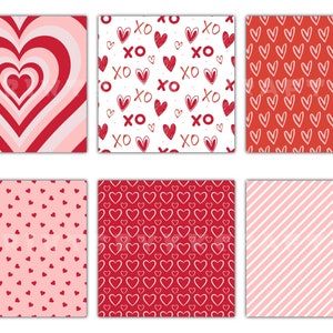 Pink and Red Valentines Digital Paper, Seamless Repeat Printable ...