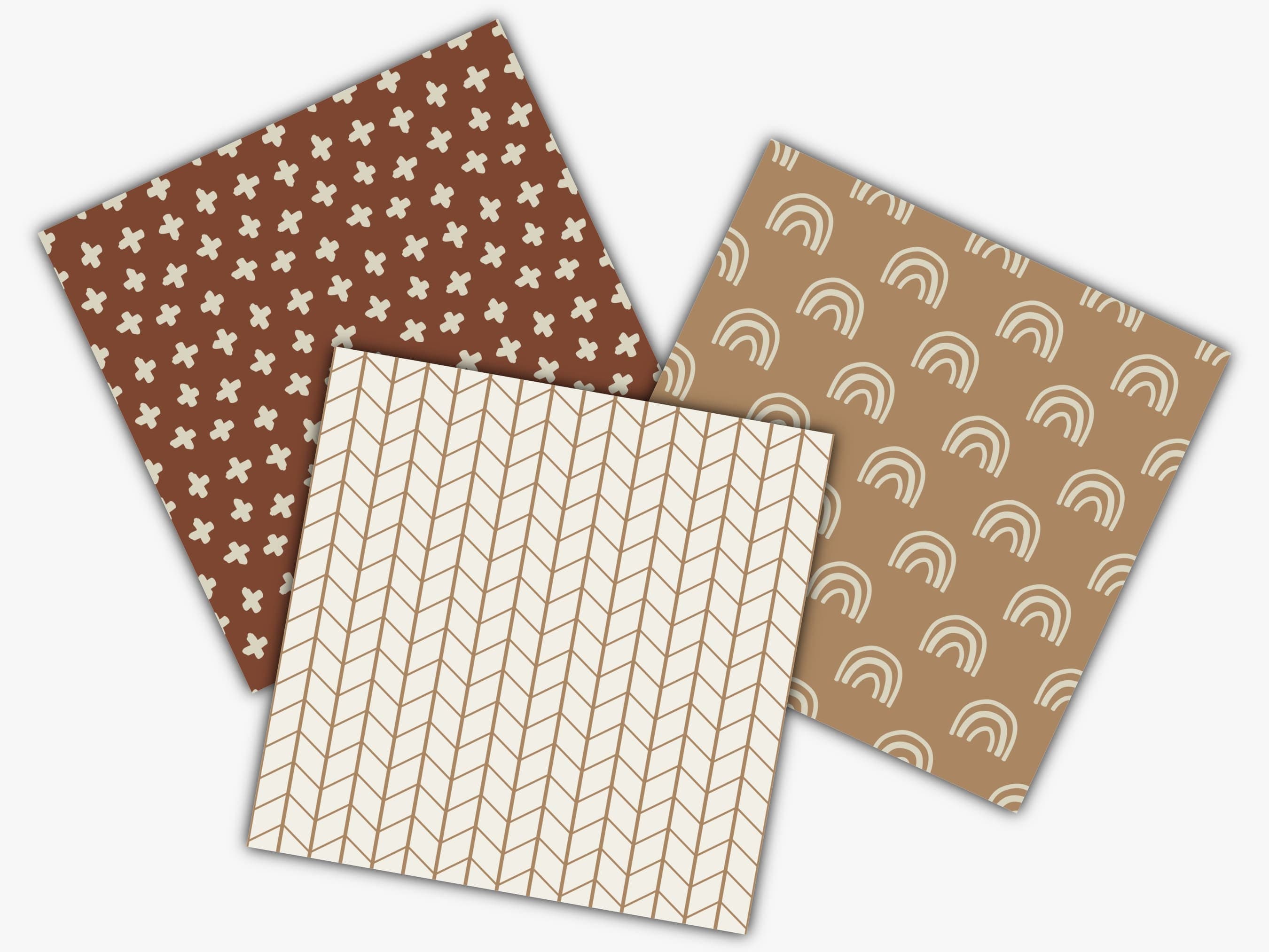 Boho Seamless Digital Paper Pattern, Brown Background, Printable ...