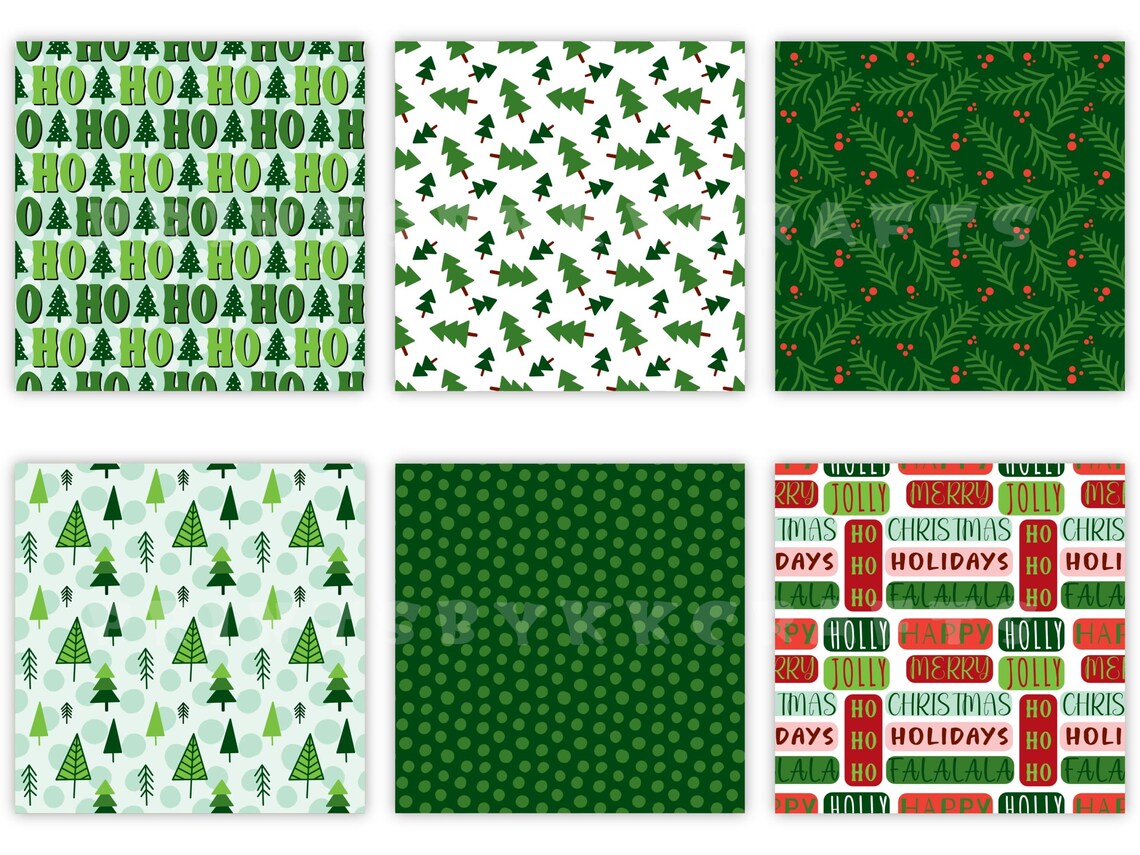Christmas Digital Paper, Seamless Repeat Printable Pattern, Holiday ...