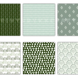 Sage Green Digital Papers, Seamless Repeat Printable Pattern, Instant ...