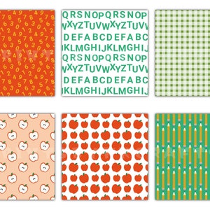 24 Back to School Digital Paper Pack, Seamless Repeat Printable Pattern ...
