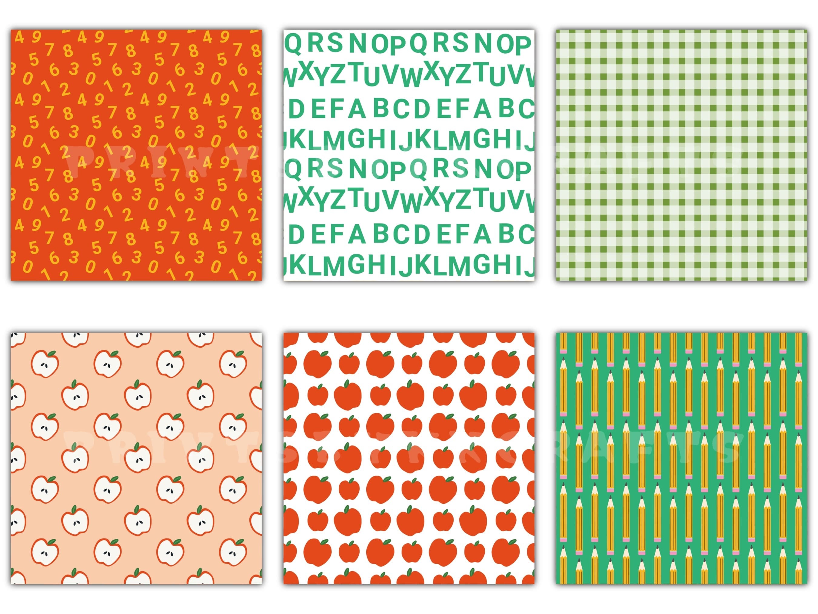 24 Back to School Digital Paper Pack, Seamless Repeat Printable Pattern ...