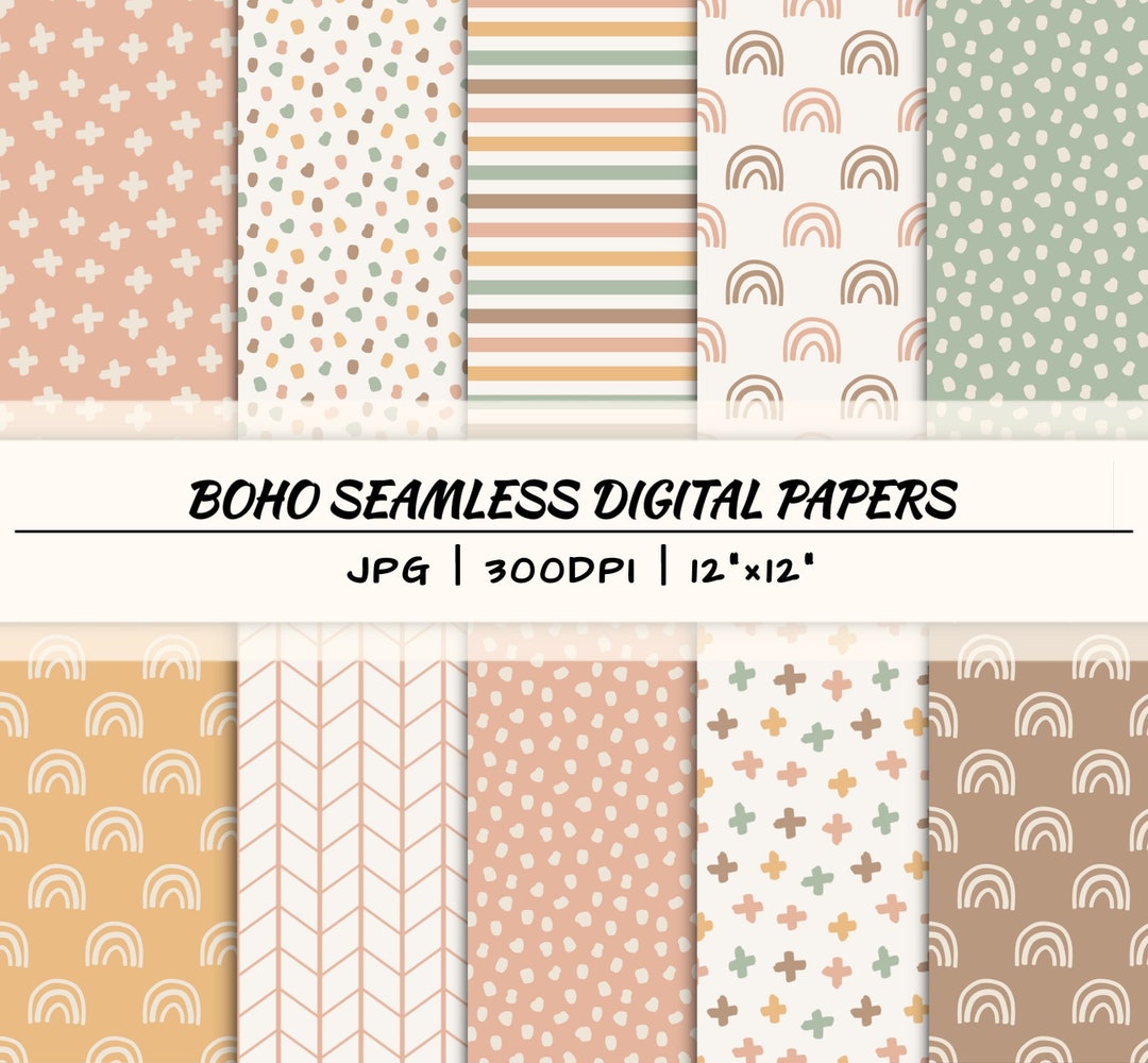 Boho Seamless Digital Paper, Printable Pattern, Instant Download File ...