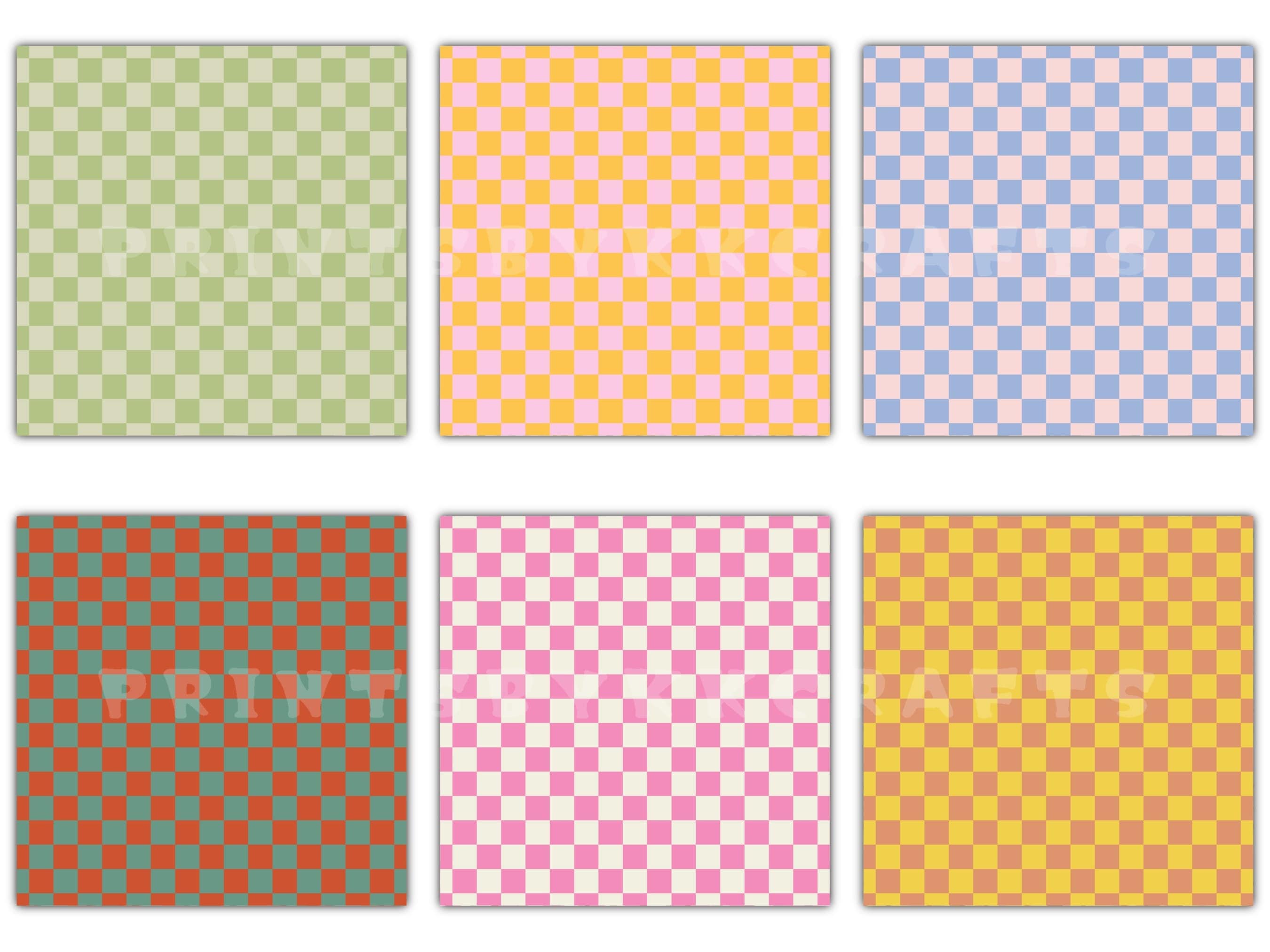 15 Retro Checkered Digital Paper, Seamless Checks Pattern, Instant ...