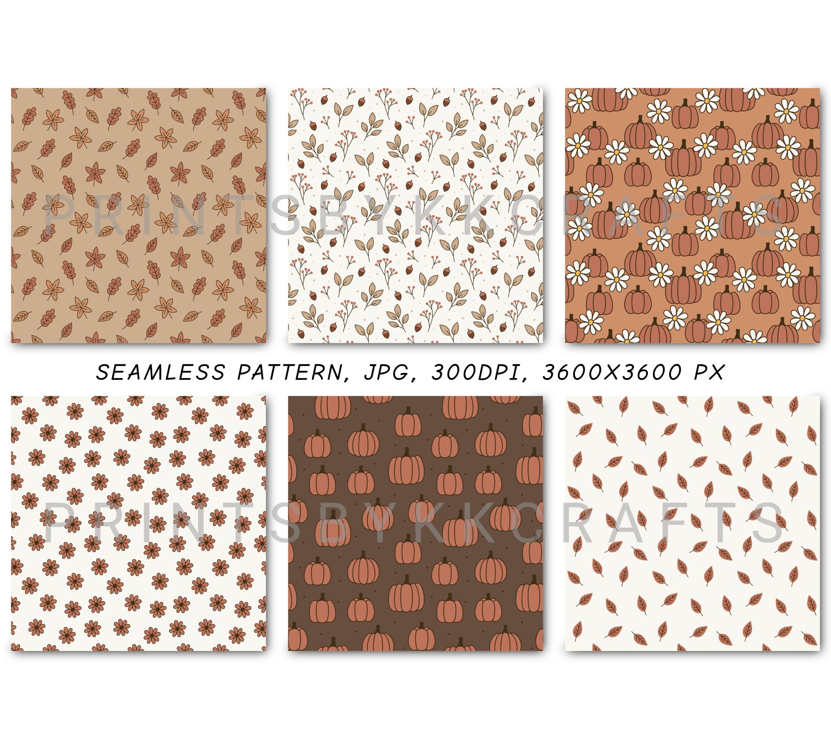 Fall Digital Papers, Autumn Seamless File, Printable Repeat Pattern ...