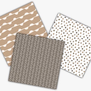 Boho Seamless Digital Paper NEUTRAL ABSTRACT Beige Pattern, Instant ...