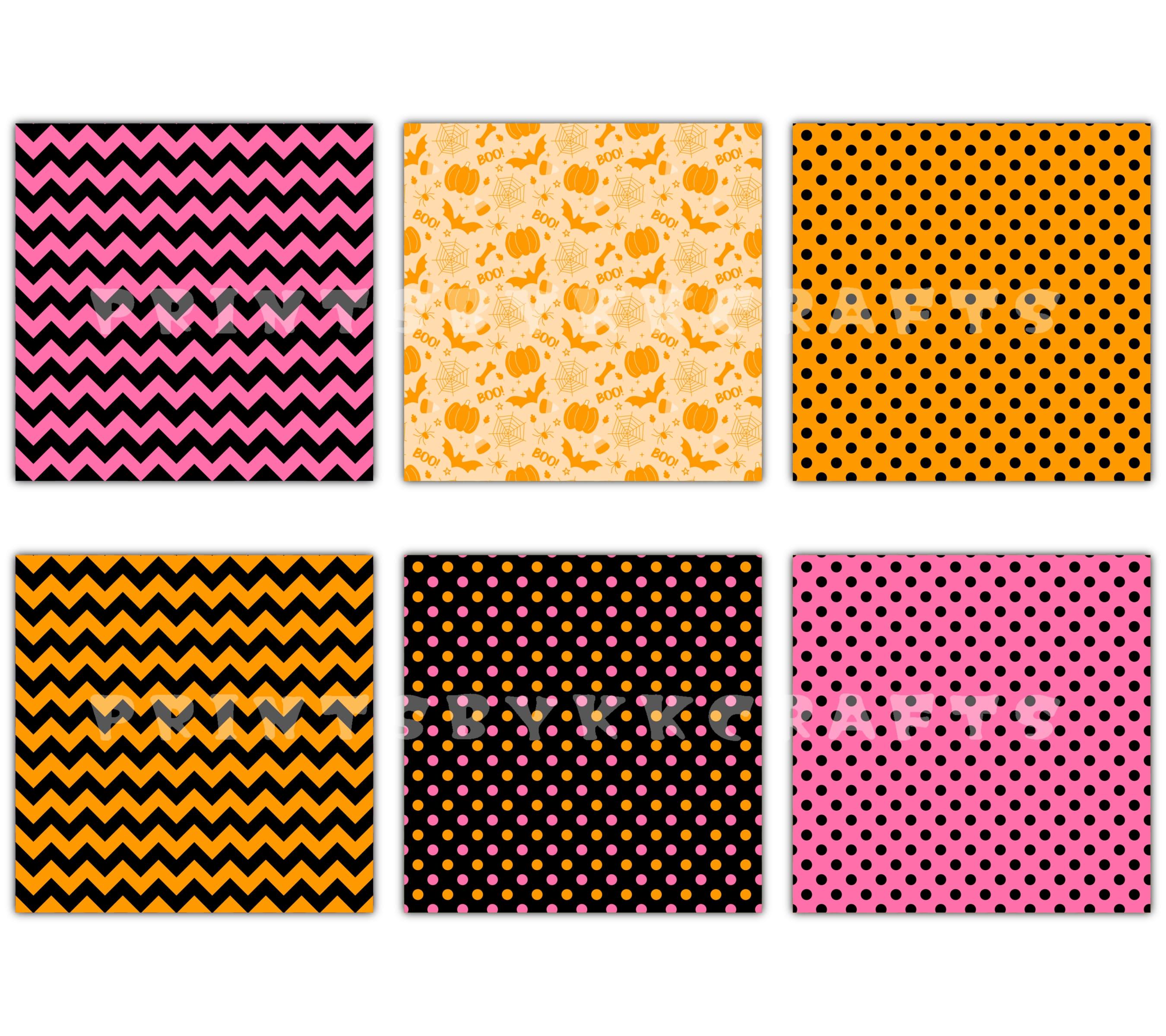 21 Cute Halloween Digital Papers, Spooky Ghost Pumpkin Seamless Pattern ...
