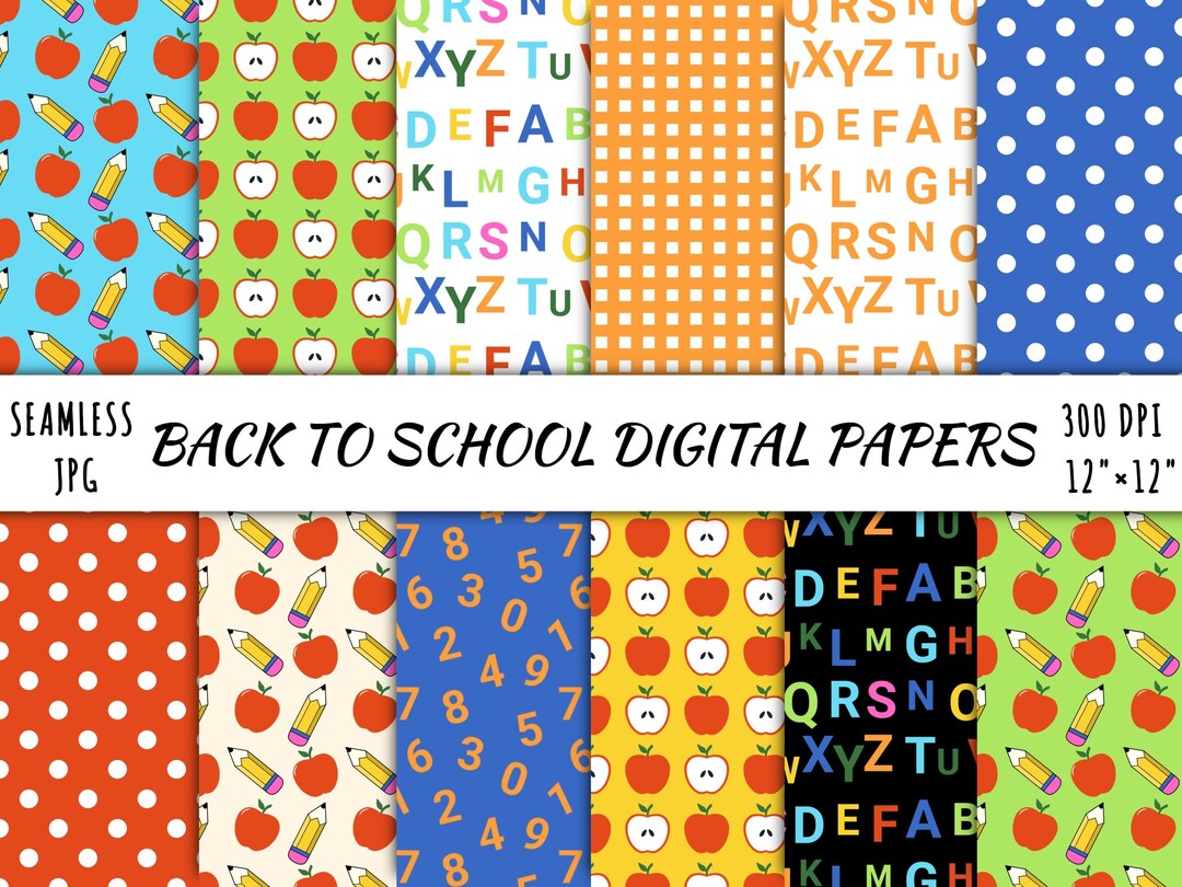 BACK TO SCHOOL, Printable Digital Paper, Seamless Repeat, Classroom ...