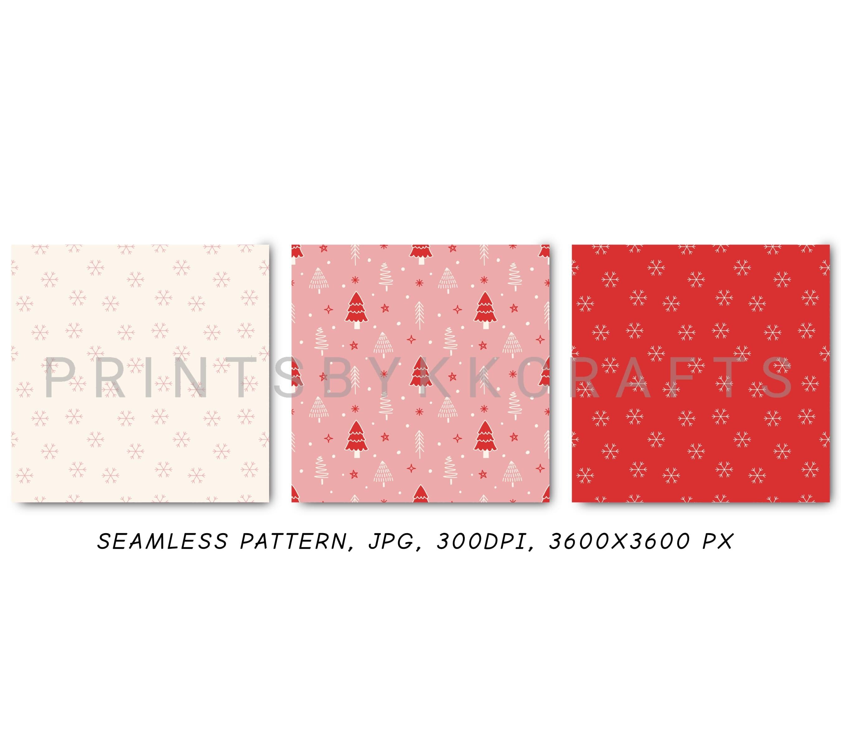 Red and Cream Christmas Digital Paper, Seamless Repeat Printable ...