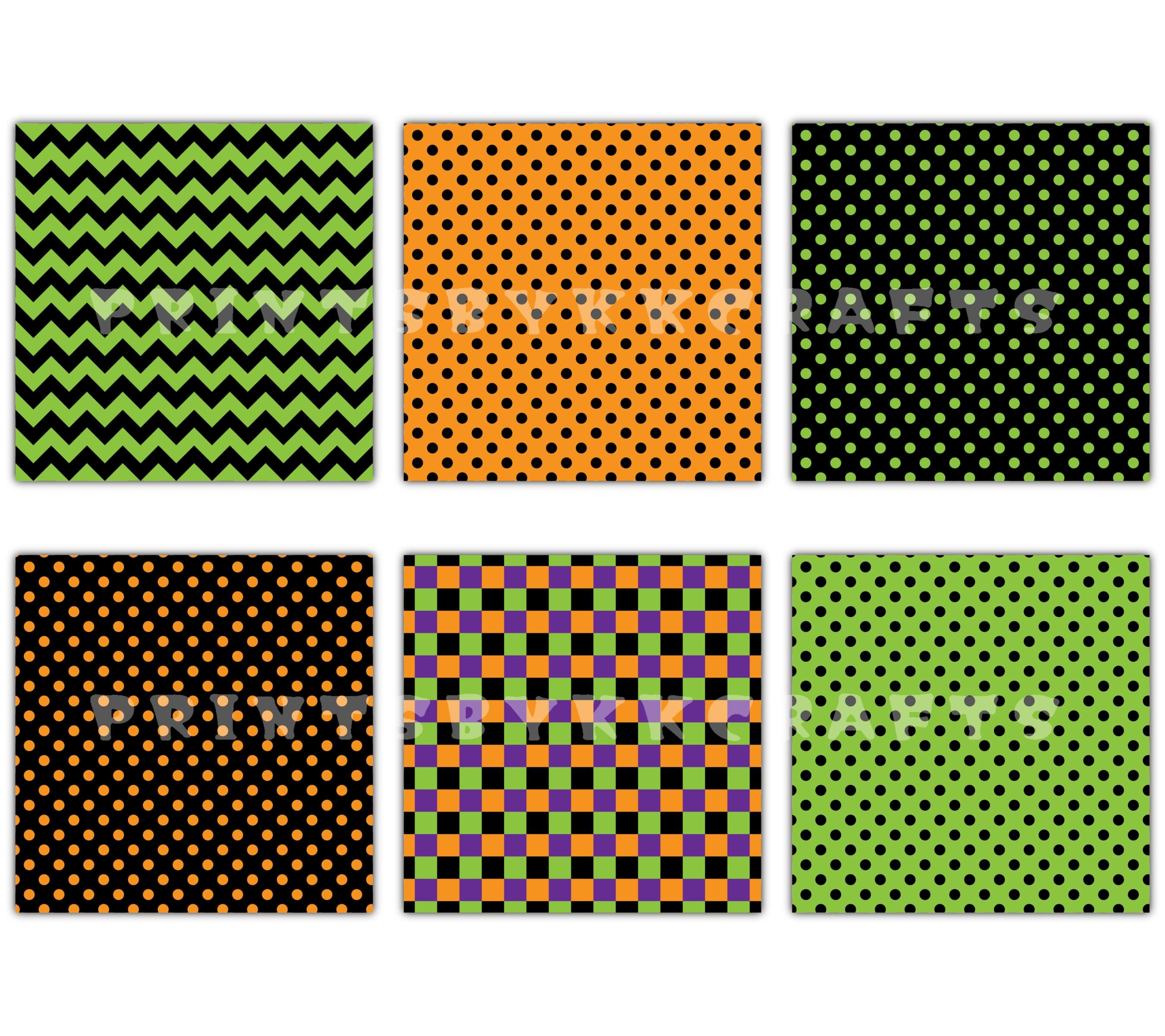 24 Cute Halloween Digital Papers, Spooky Ghost Pumpkin Seamless Pattern ...