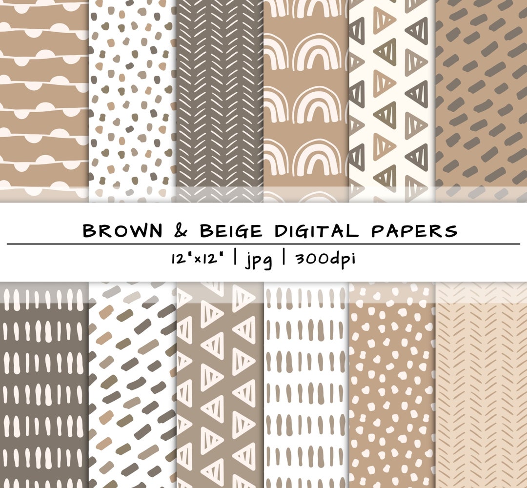 Boho Seamless Digital Paper NEUTRAL ABSTRACT Beige Pattern, Instant ...