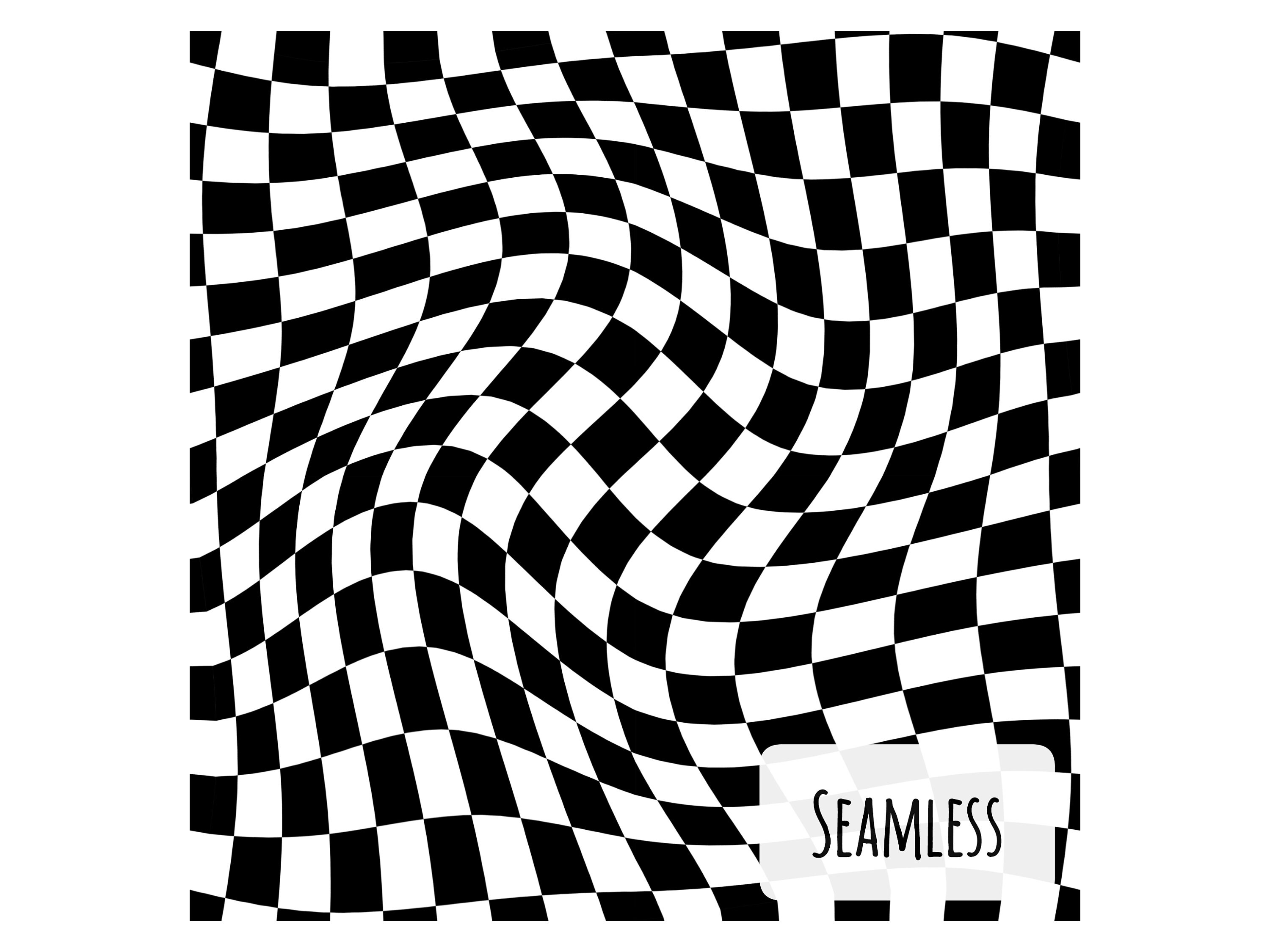 Black and White Wavy Checker Seamless Digital Paper, Checkered Pattern ...