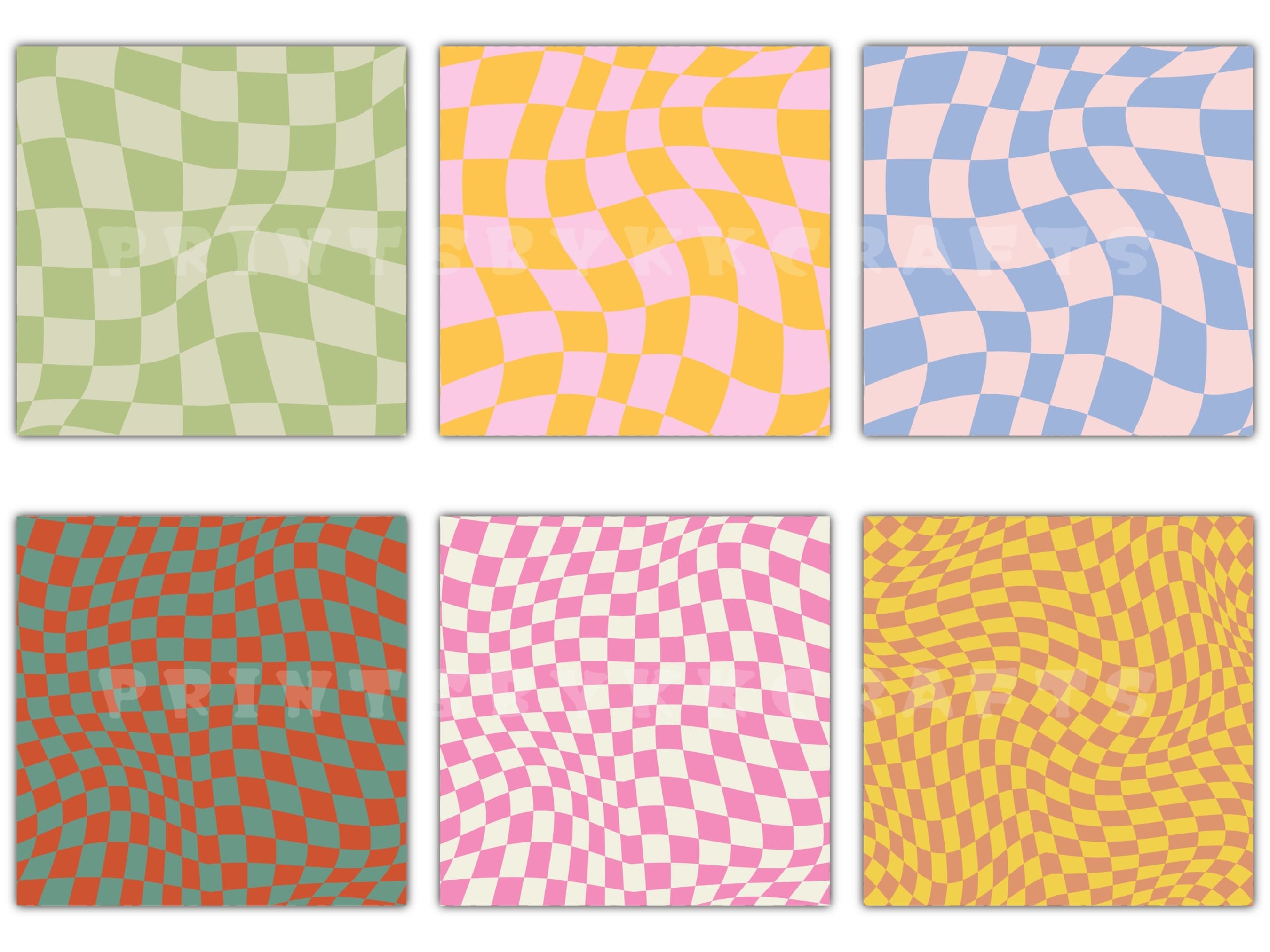 15 Wavy Checker Seamless Digital Paper, Checkered Pattern, Instant ...