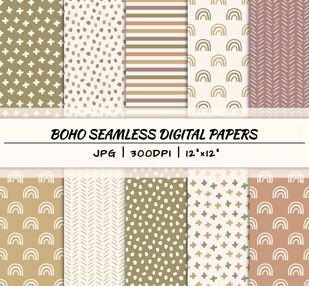 Boho Seamless Digital Paper Pattern, Instant Download File, Abstract ...