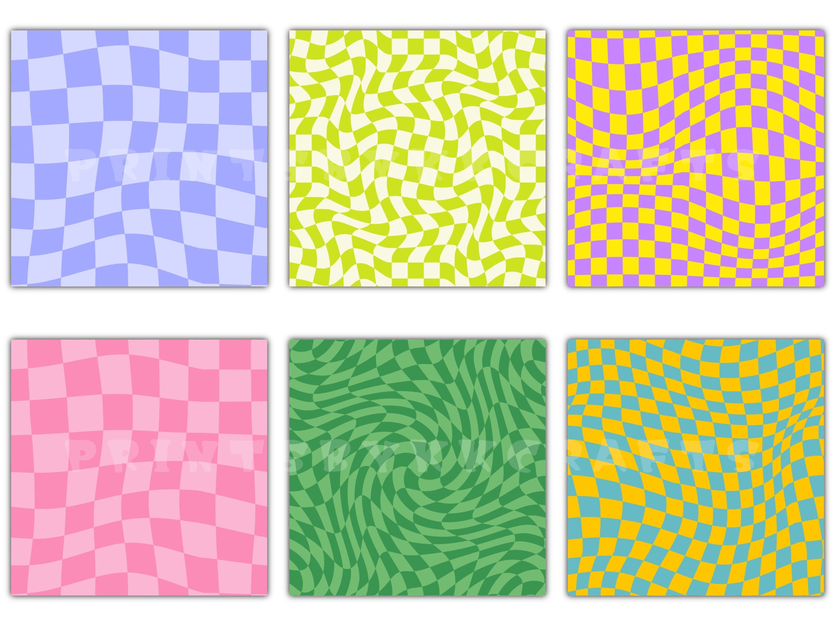 15 Wavy Checkered Seamless Digital Paper, Printable Checker, Instant ...