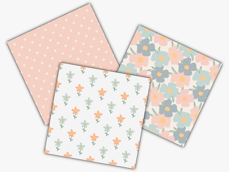 Boho Floral Seamless Digital Paper, Spring Floral Pattern, Digital ...