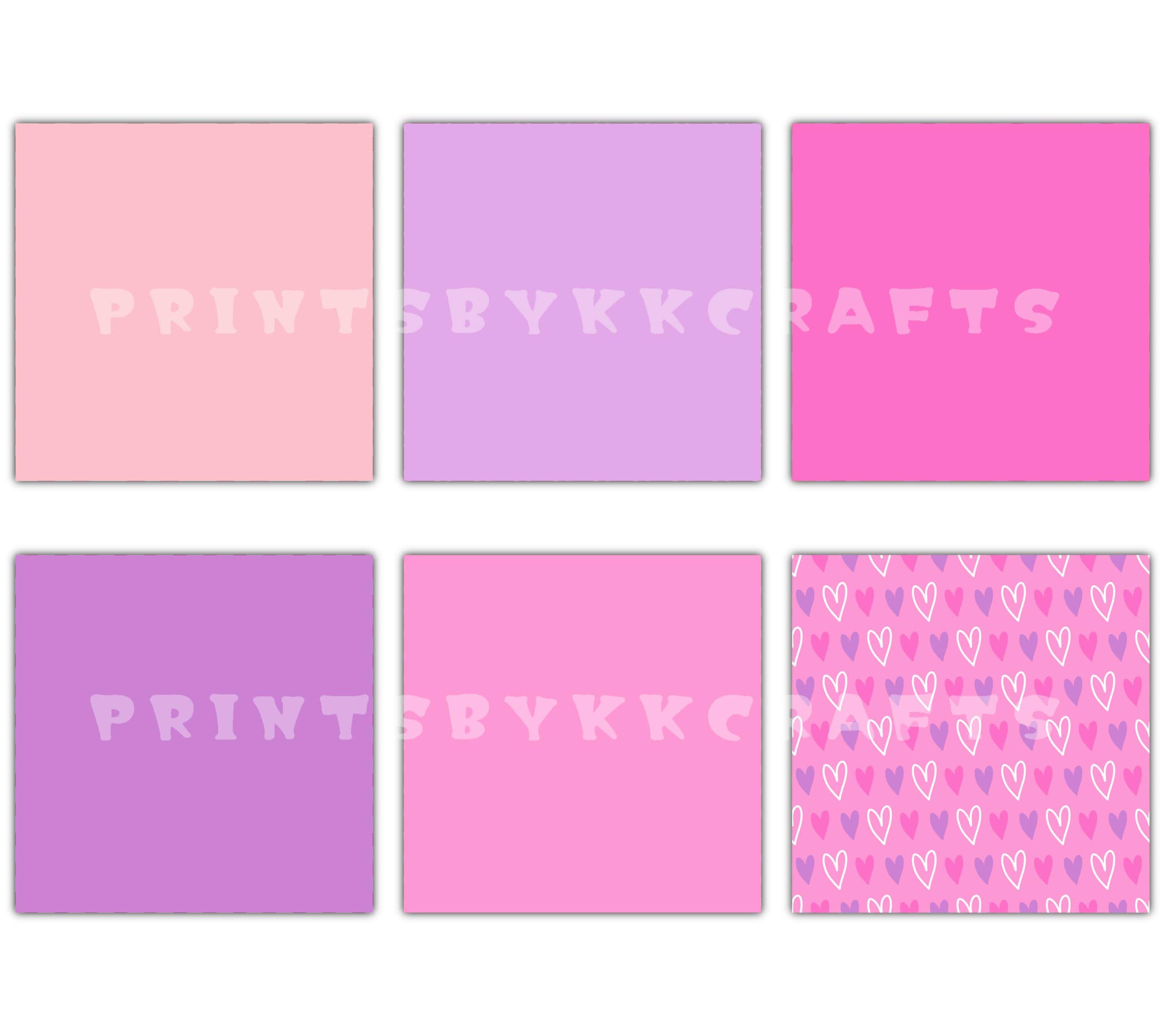 Purple and Pink Valentines Digital Paper, Seamless Repeat Printable ...
