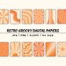 Retro Groovy Digital Papers, Jpg, Png, 70s Background, Commercial Use ...
