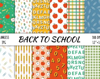 Back to School Digital Paper, Classroom Backgrounds, Teacher Patterns ...