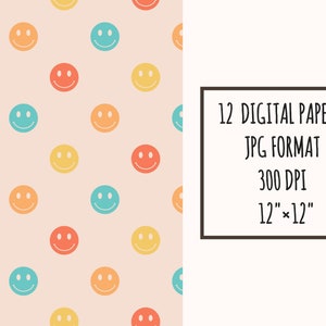 Retro Groovy Digital Papers, Jpg, 70s Background, Commercial Use ...