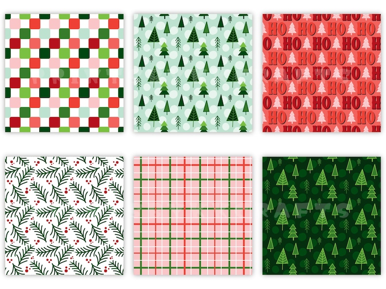 Christmas Digital Paper, Seamless Repeat Printable Pattern, Holiday ...