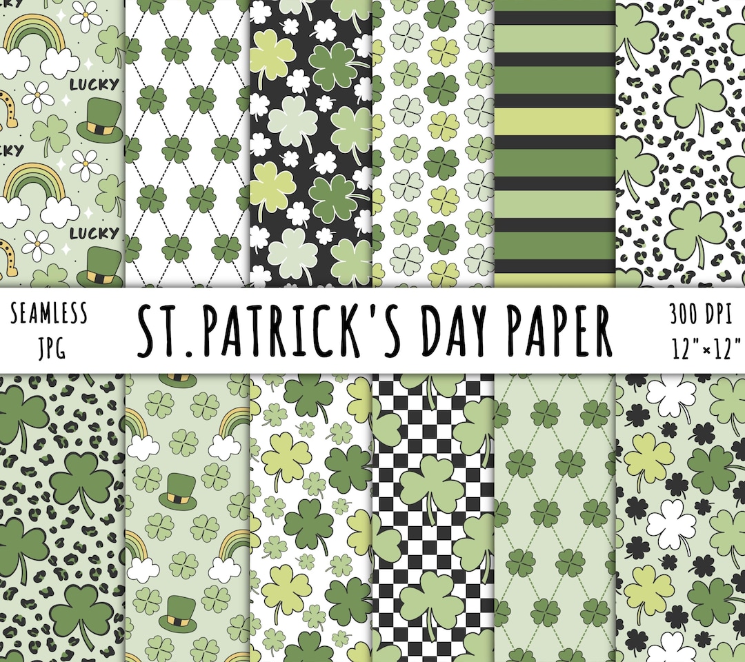 St.patrick's Day Digital Papers, Seamless Printable Pattern, Irish ...