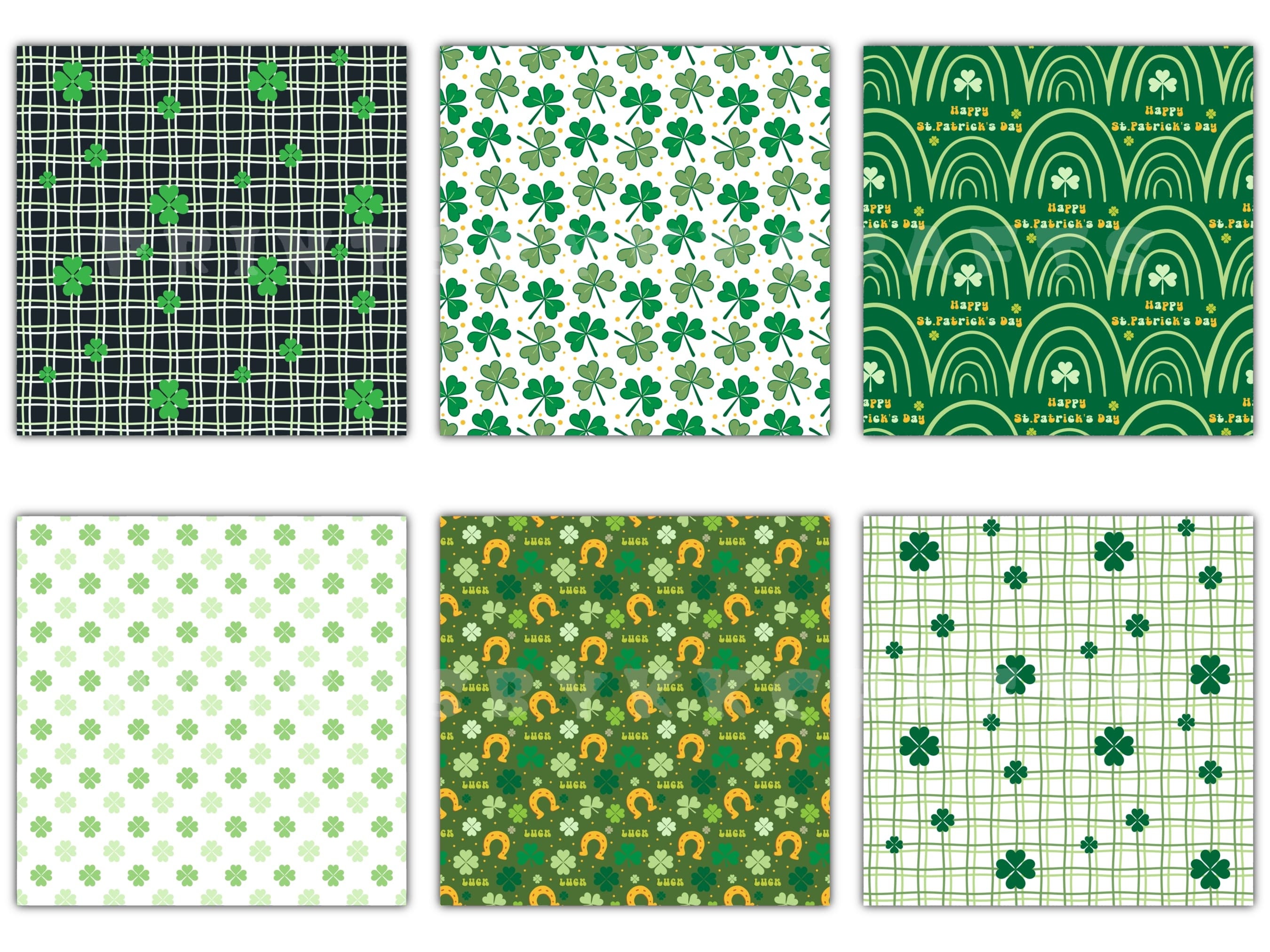 St.patrick's Day Digital Papers, Seamless Repeat Printable Pattern ...