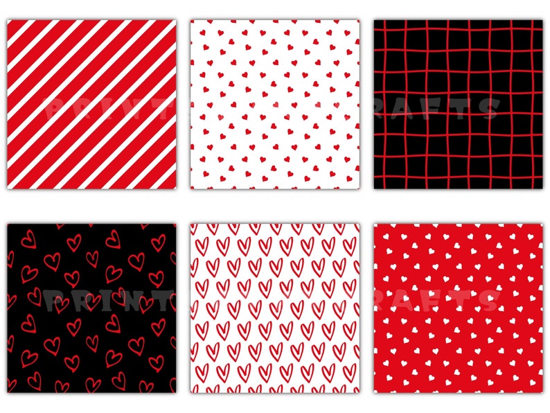 18 Valentines Digital Paper Pack, Seamless Repeat Printable Pattern ...