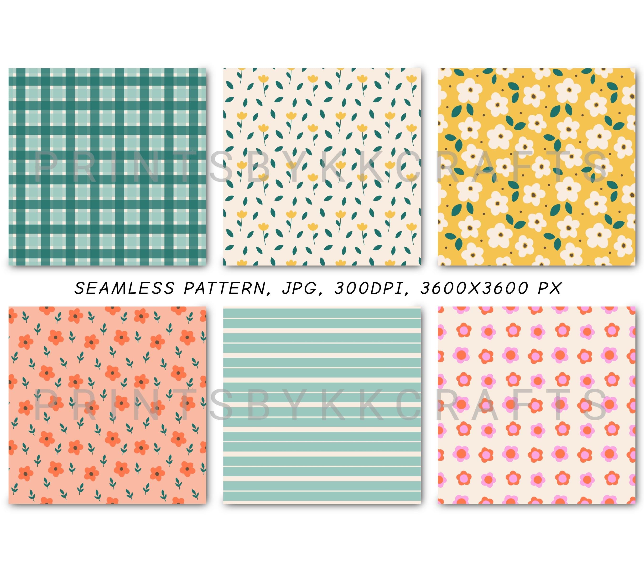Floral Digital Papers, Seamless Pattern, Instant Download File, Flower ...