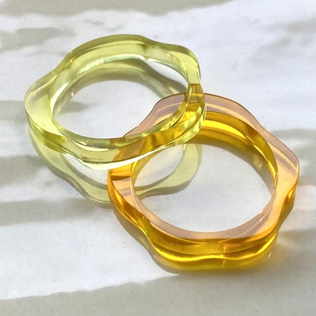 Colorful Plexiglass Rings Orange Red Green Yellow Blue - Etsy