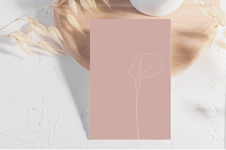 Multi-color Designs | Minimalist Line Art | Set of 10 | Blank Greeting ...