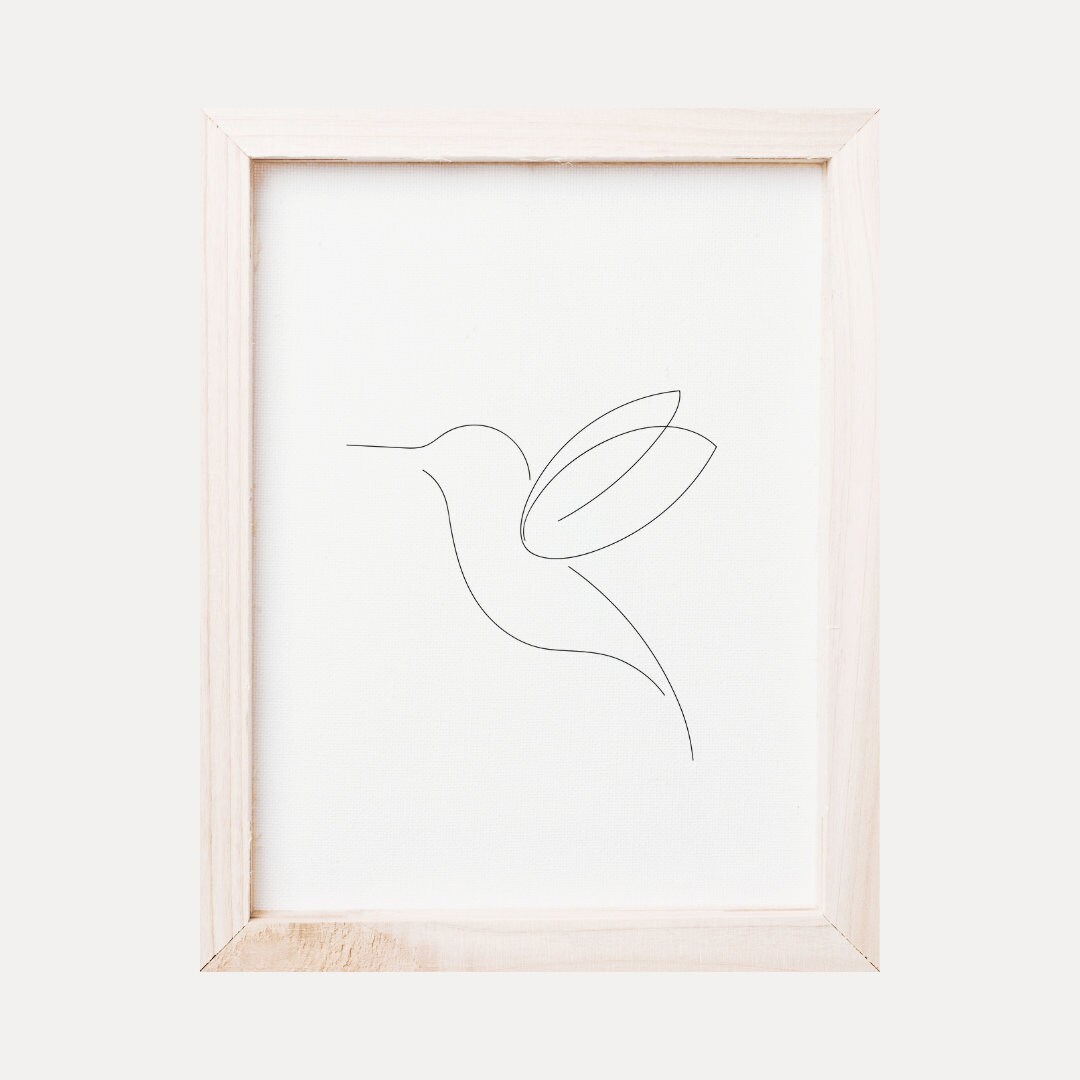 Dessin au trait Colibri 2 | Art mural imprimable | Dessin au trait ...