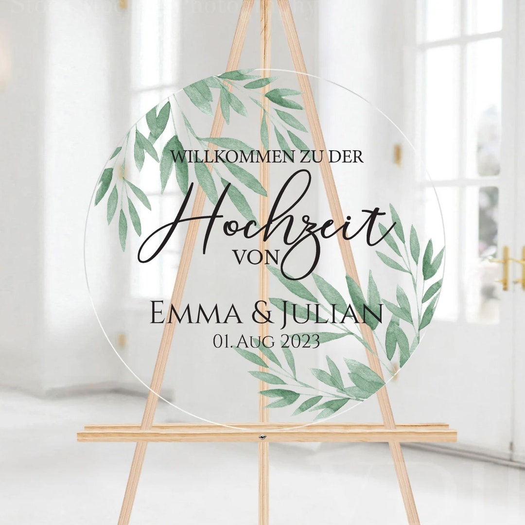 Round Wedding Sign leaf Blessing Wedding Decoration Welcome Sign ...