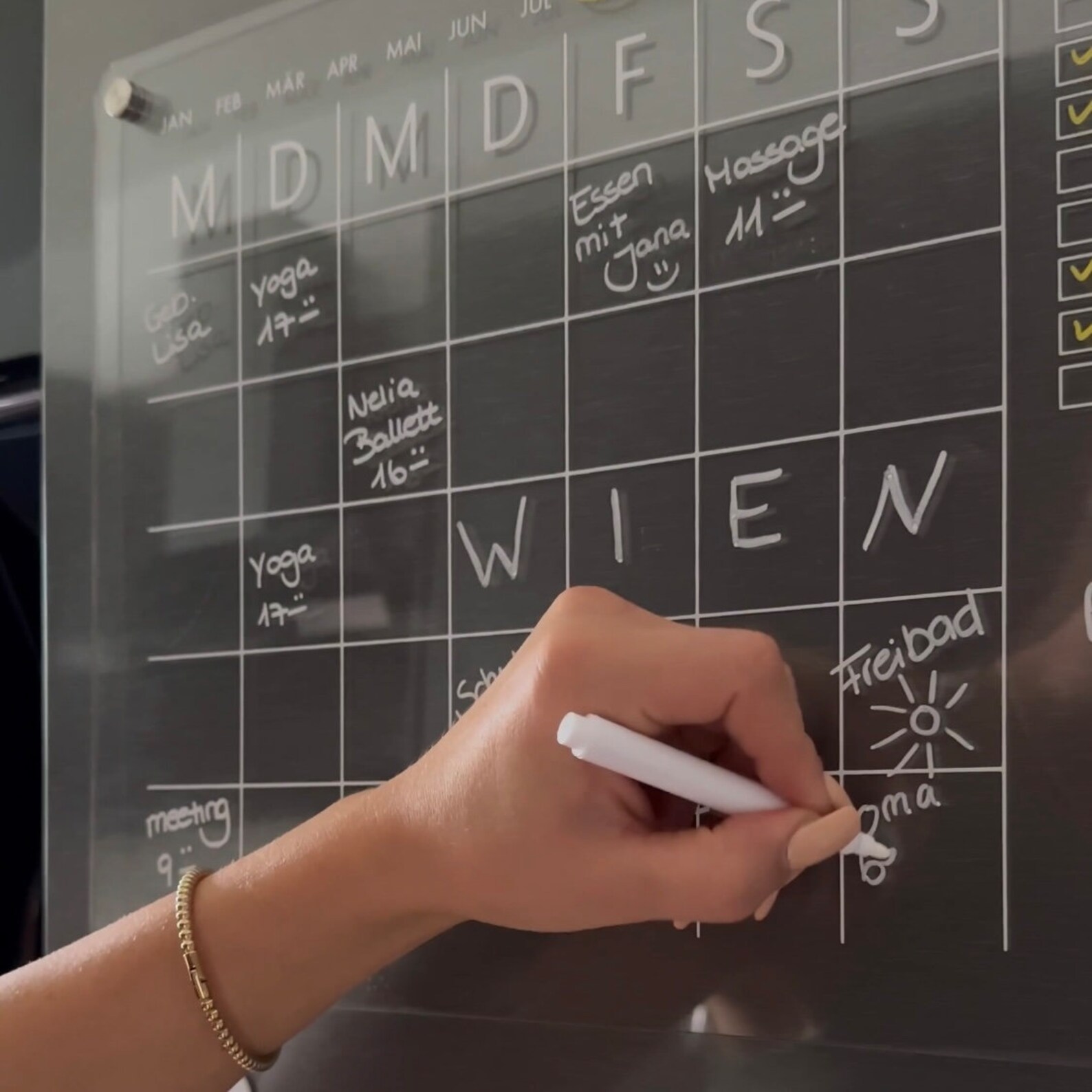 Refrigerator Calendar | Monthly Calendar | Magnetic Planner Made of ...